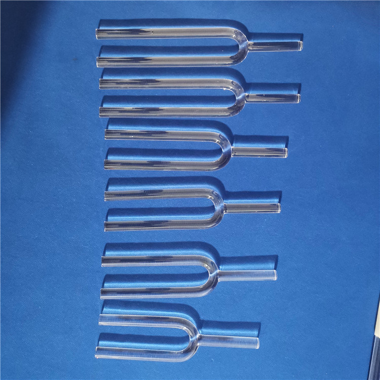 Clear crystal tuning forks one set with 7 music notes and strong packing