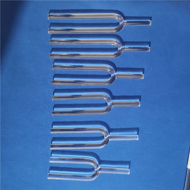 Clear crystal tuning forks one set with 7 music notes and strong packing